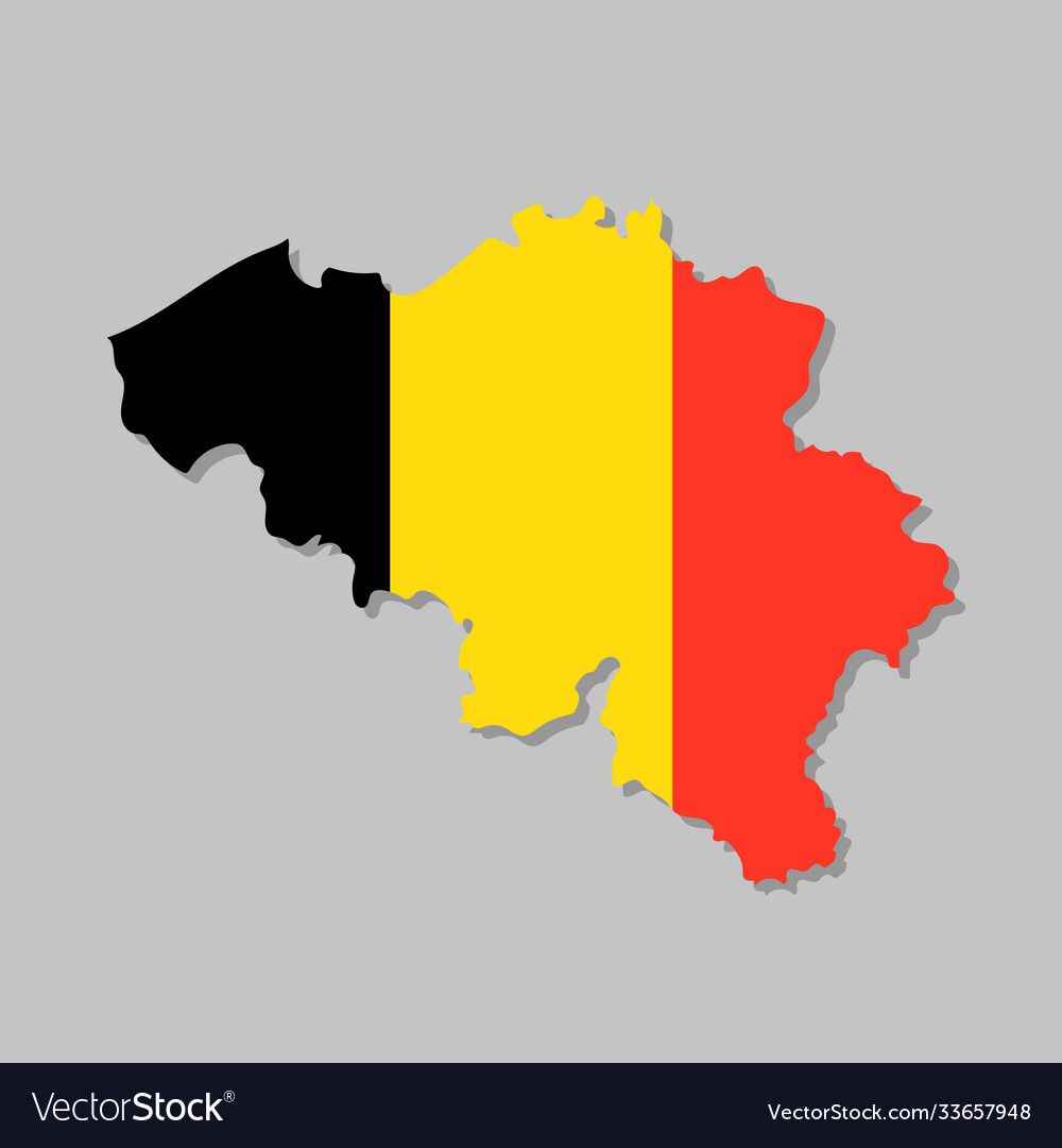 Belgian flag on map Royalty Free Vector Image - VectorStock