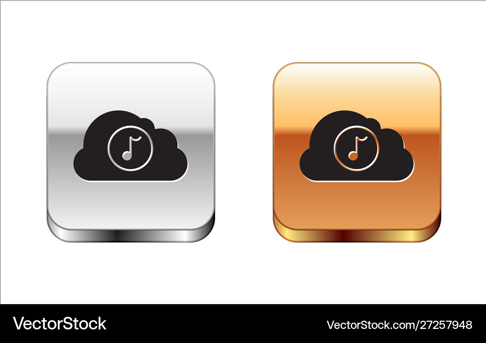 Black music streaming service icon isolated Vector Image