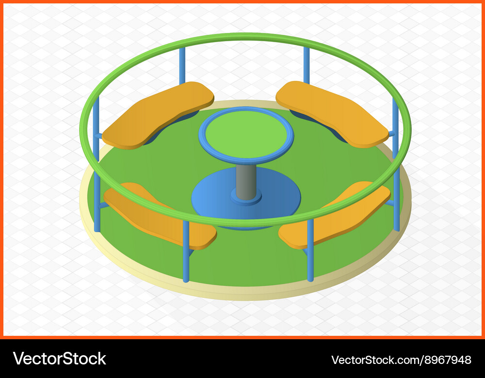 Carousel isometric perspective view flat Vector Image