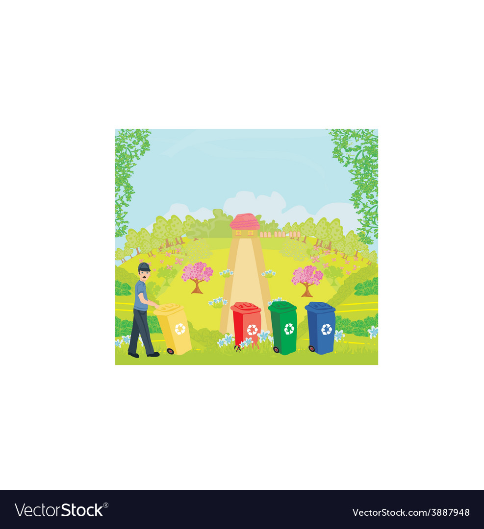 Colorful recycle bins ecology concept Royalty Free Vector