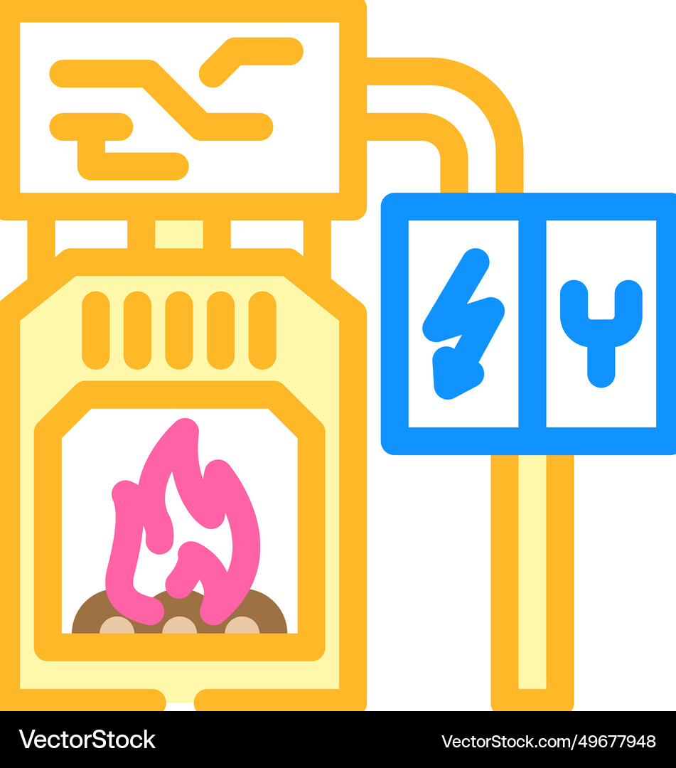 Combustion biomass energy color icon Royalty Free Vector