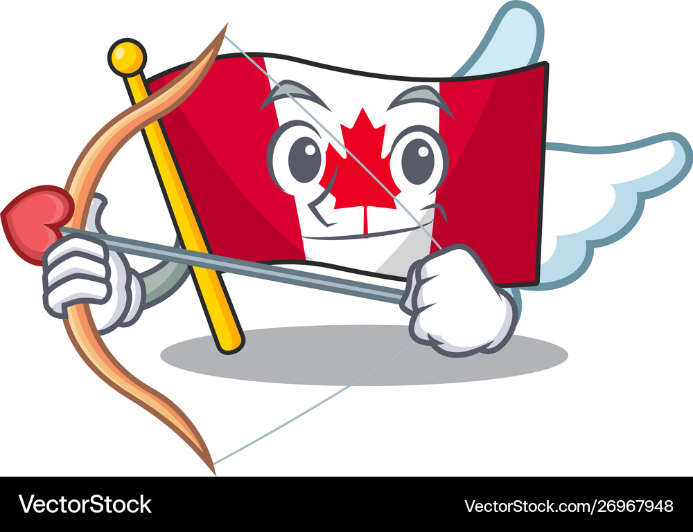 Cupid flag canada isolated in cartoon Royalty Free Vector