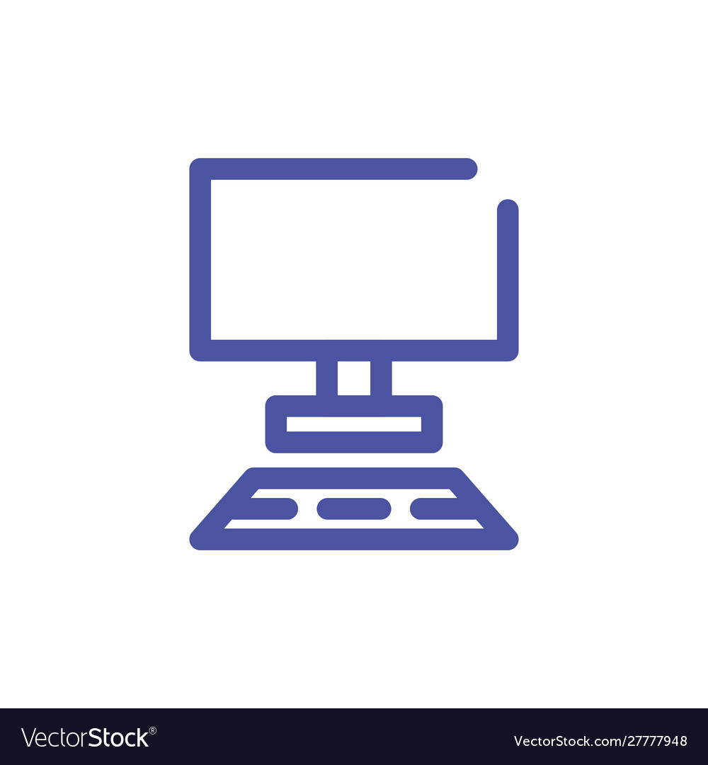 Desktop computer screen in white background Vector Image