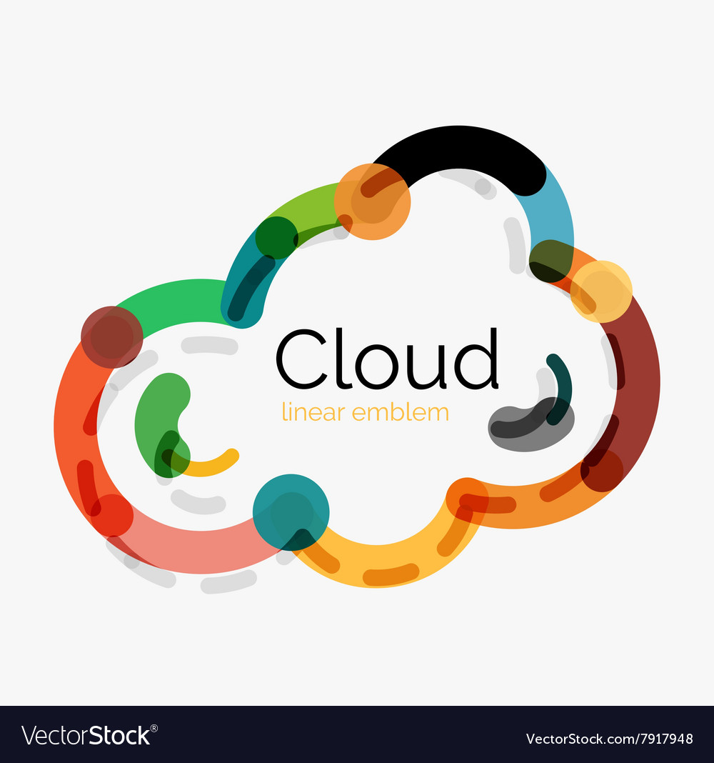 Flat design cloud icon background Royalty Free Vector Image