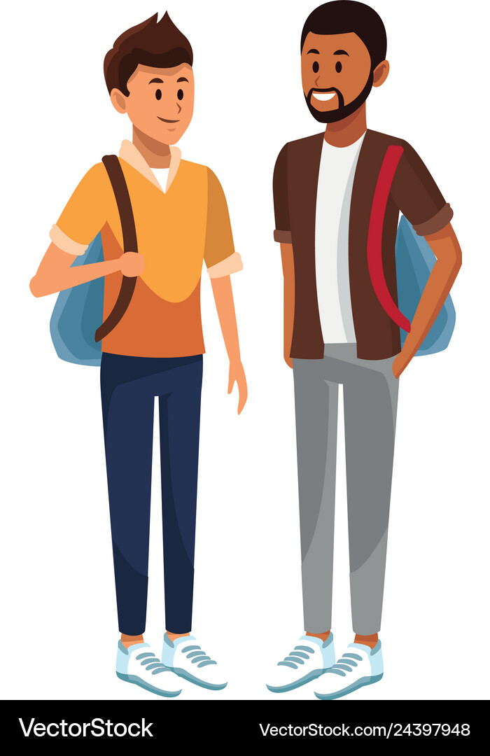 Friends young men cartoon Royalty Free Vector Image