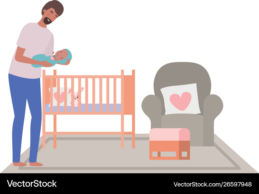 Isolated father with baby design Royalty Free Vector Image