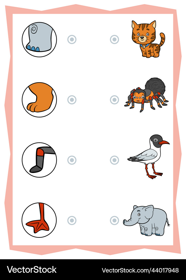 Matching game education for children find Vector Image