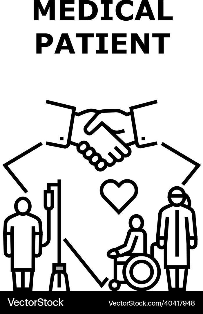 Medical patient concept black Royalty Free Vector Image