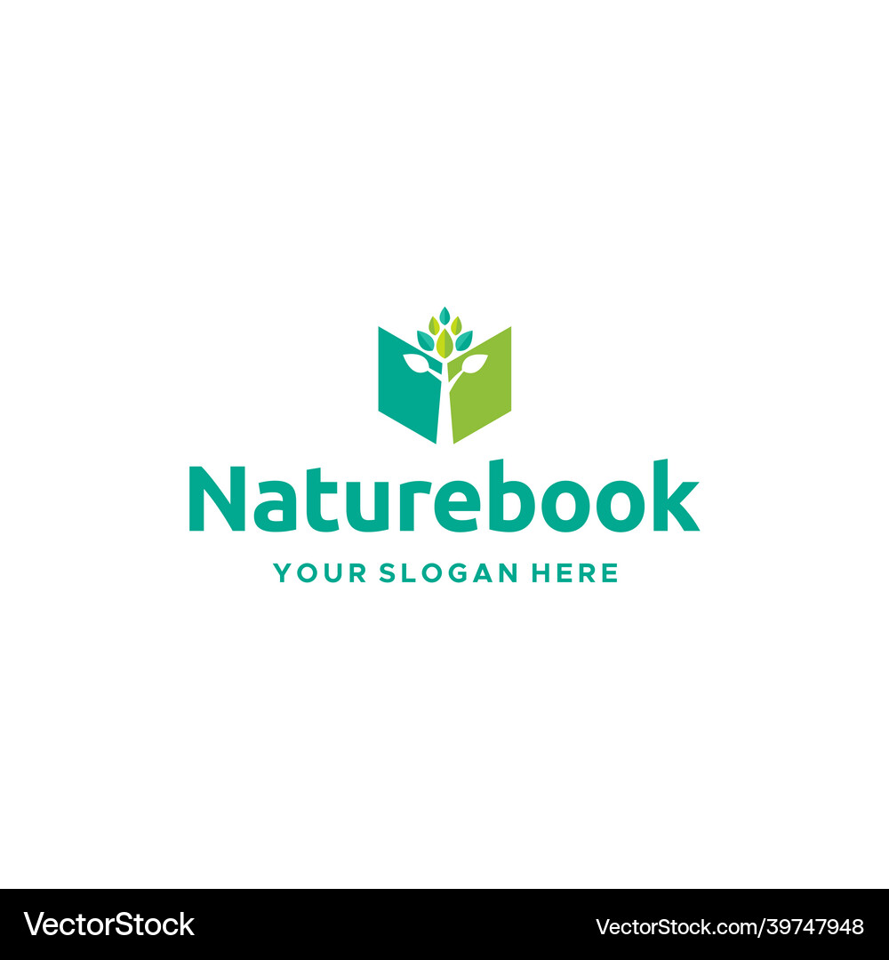 Modern naturebook leaves plants tree logo design Vector Image