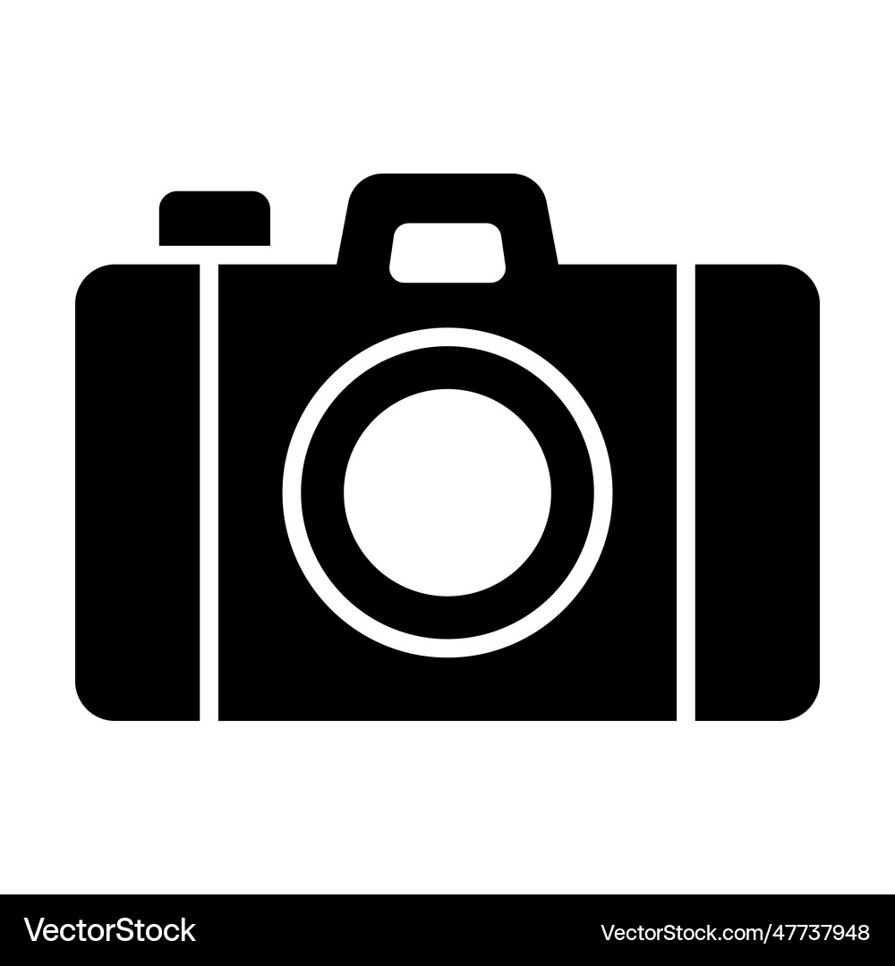 Photo camera glyph icon for personal Royalty Free Vector
