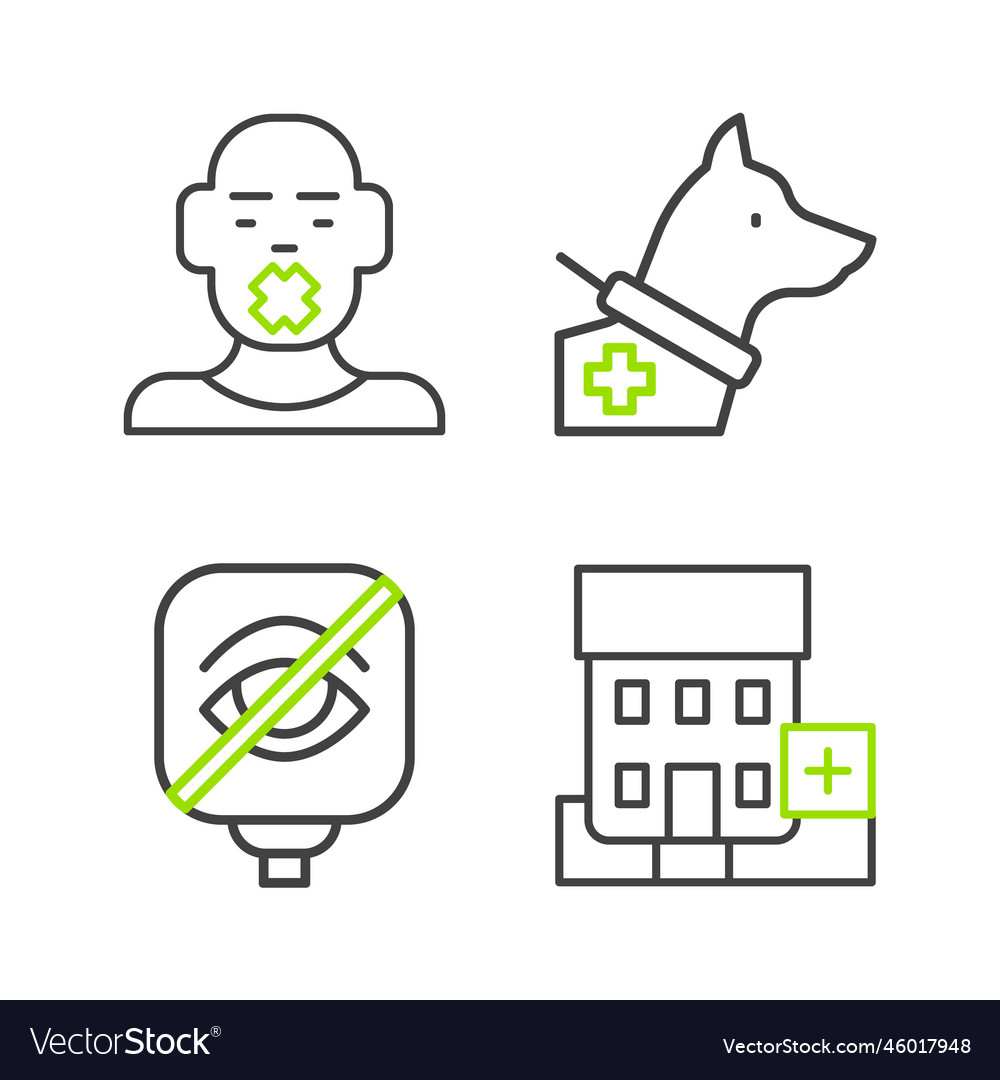 Set line medical hospital building blindness Vector Image Set line medical hospital building blindness Vector Image