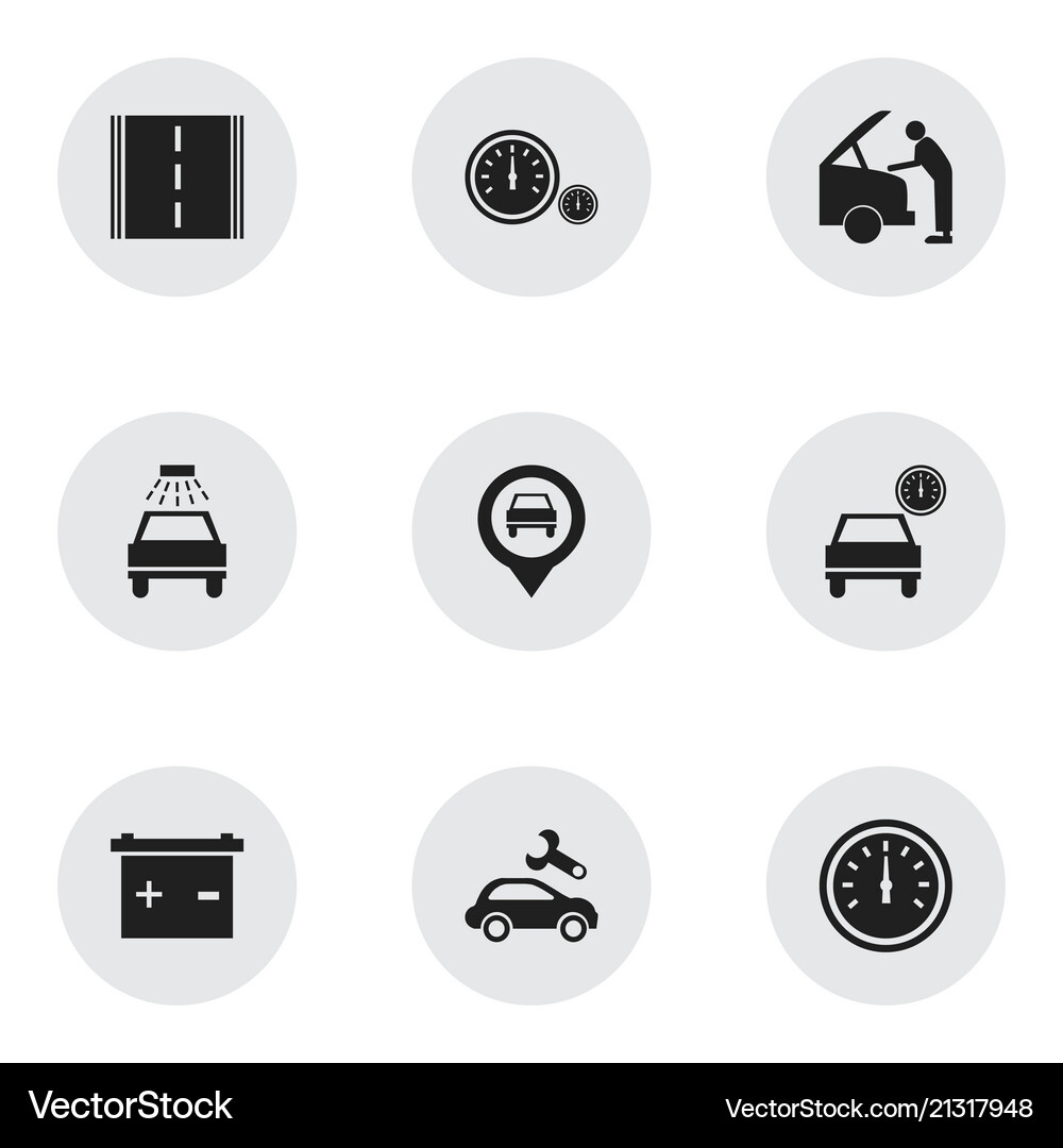 Set of 9 editable transport icons includes Vector Image