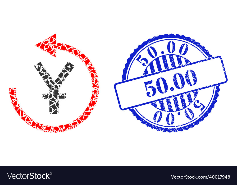 Shatter mosaic yen chargeback icon with 5000 Vector Image Shatter mosaic yen chargeback icon with 5000 Vector Image