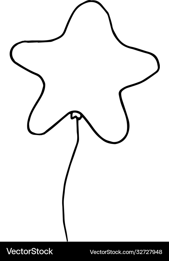 Star shape balloon hand drawn in doodle style Vector Image