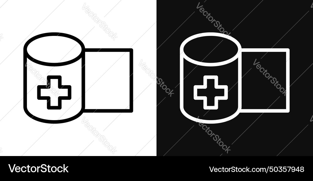Sterile gauze icon set roll bandage texture Vector Image