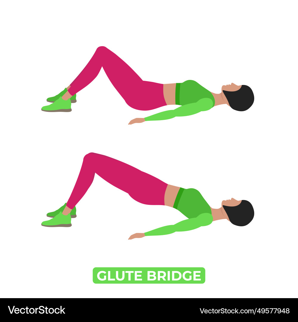Woman doing glute bridge exercise for legs Vector Image