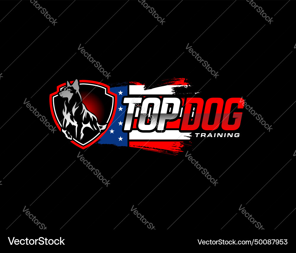 American guard dog logo design template Royalty Free Vector