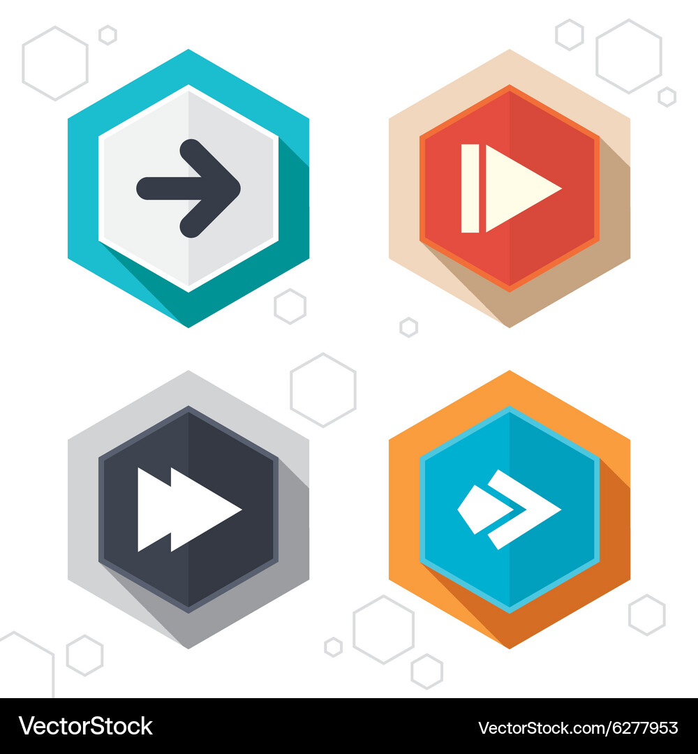 Arrow icons next navigation signs symbols Vector Image