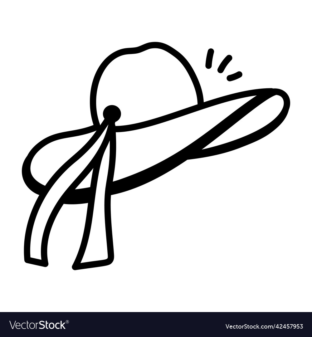 Beach hat Royalty Free Vector Image - VectorStock