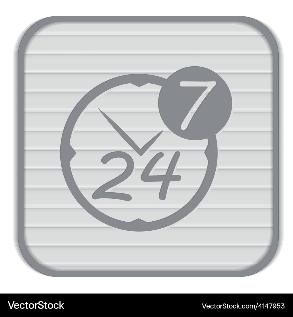 Character 24 7 open 24 hours a day and 7 days Vector Image