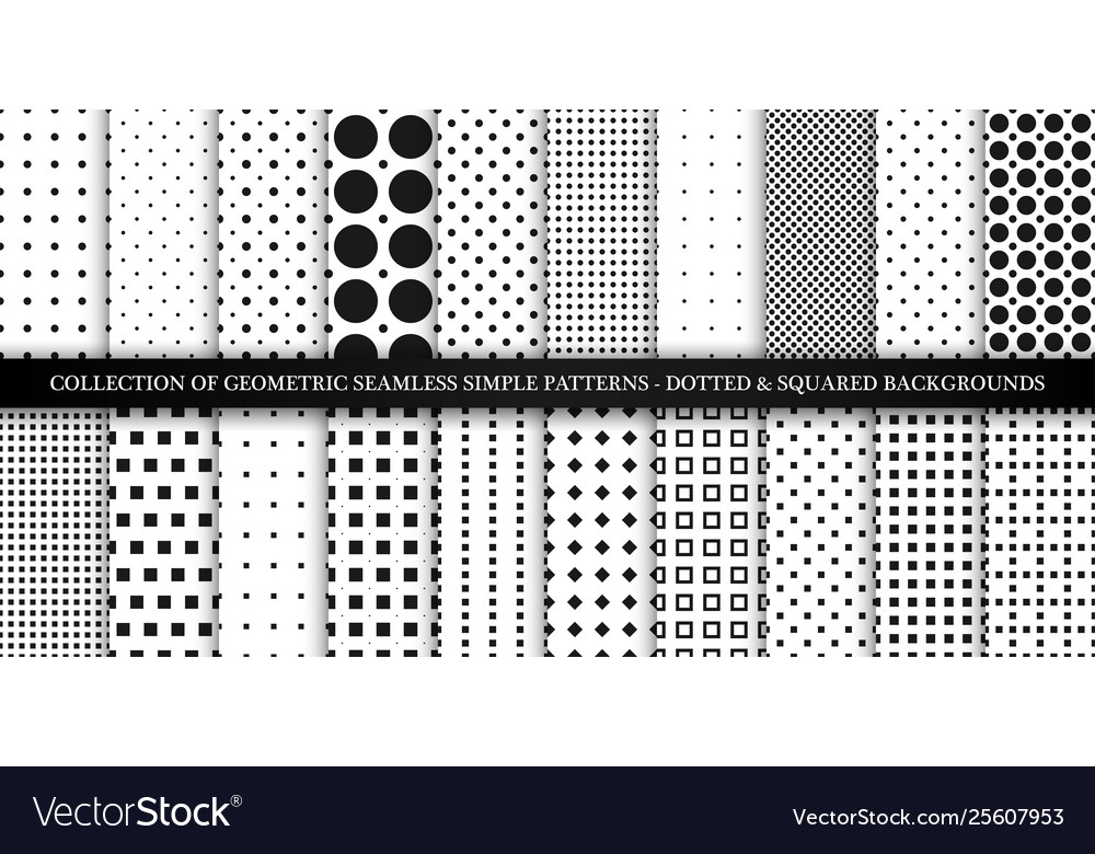 Collection geometric seamless simple Royalty Free Vector