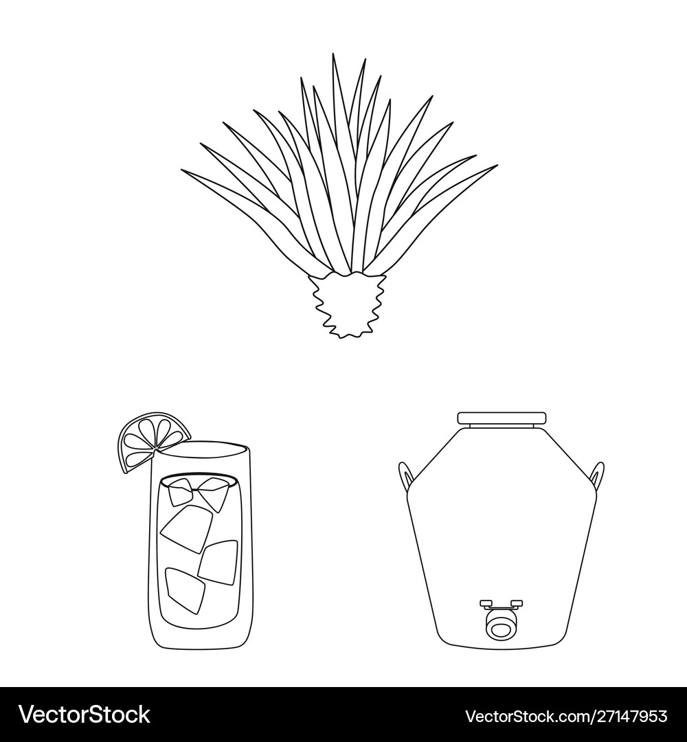 Design mexico and tequila sign set Royalty Free Vector Image