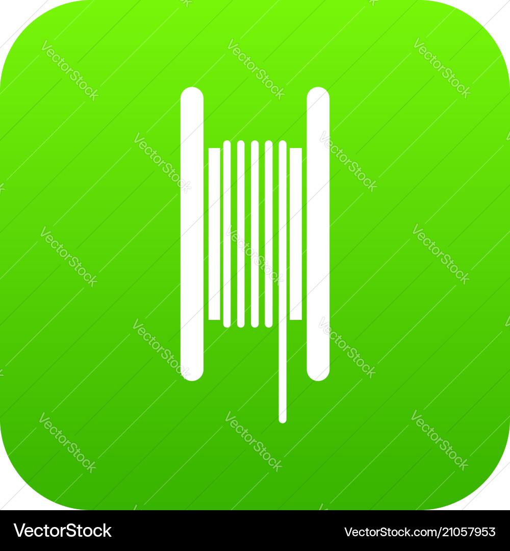 Electric cable in coil icon digital green Vector Image