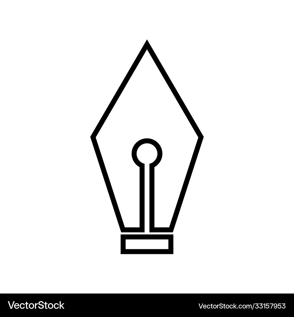 Fountain pen line icon education symbol Royalty Free Vector
