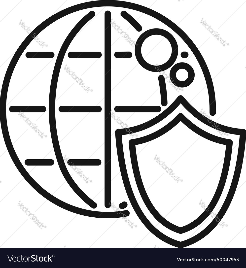 Global secured data icon outline privacy Vector Image Global secured data icon outline privacy Vector Image