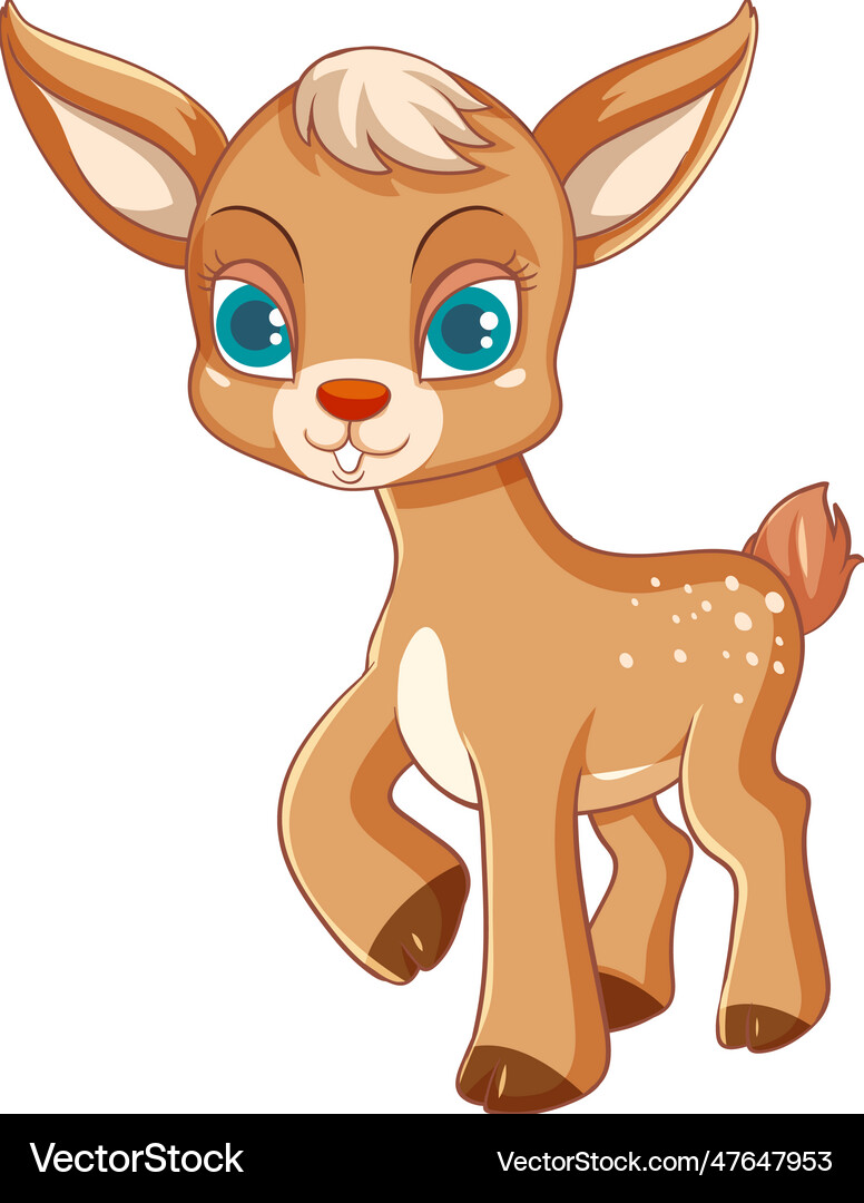 Little cute deer cartoon character Royalty Free Vector Image