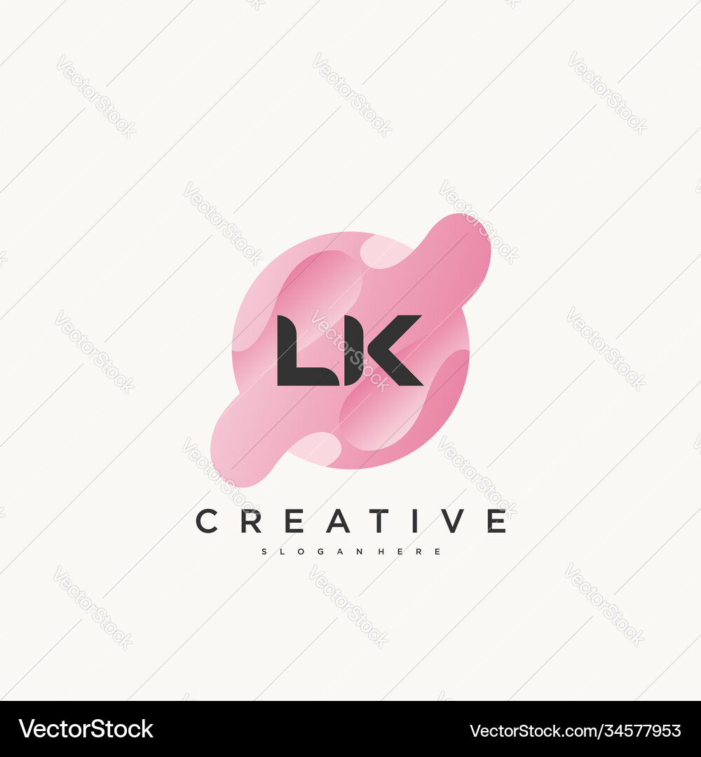 Lk initial letter colorful logo icon design Vector Image