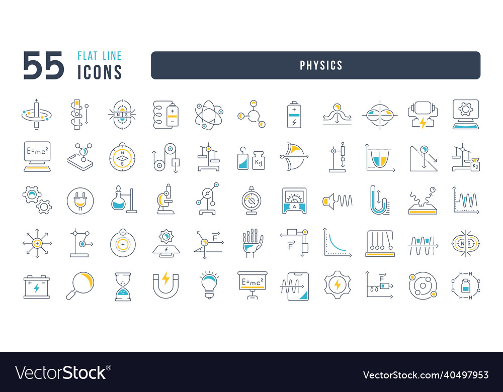 Set of linear icons of physics Royalty Free Vector Image