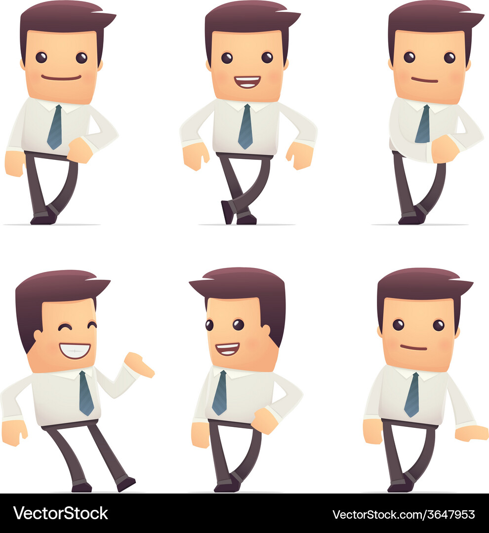 Set of manager character in different poses Vector Image