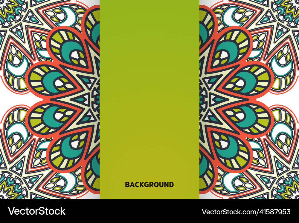 Simple background with colorful indian mandala Vector Image