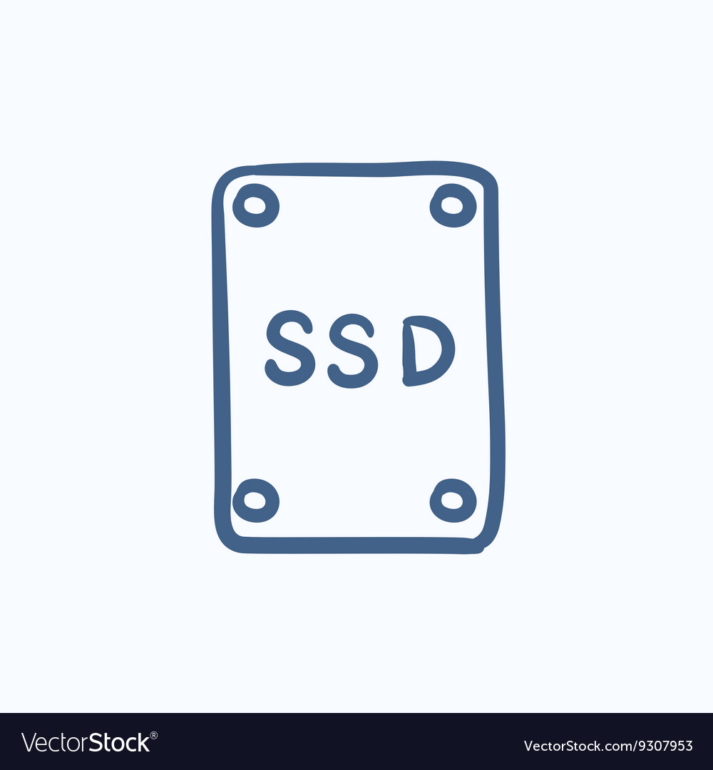Solid state drive sketch icon Royalty Free Vector Image