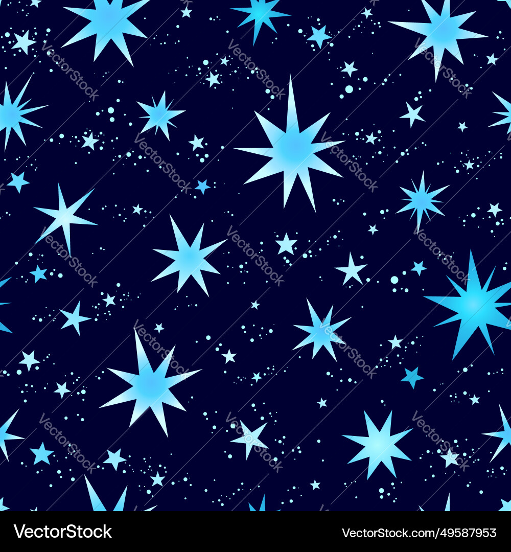 Spiky frosty stars seamless pattern Royalty Free Vector