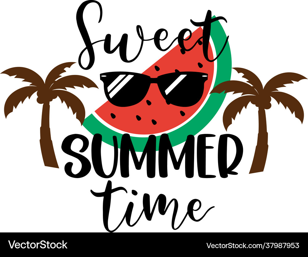 Sweet summer time lettering design typography Vector Image