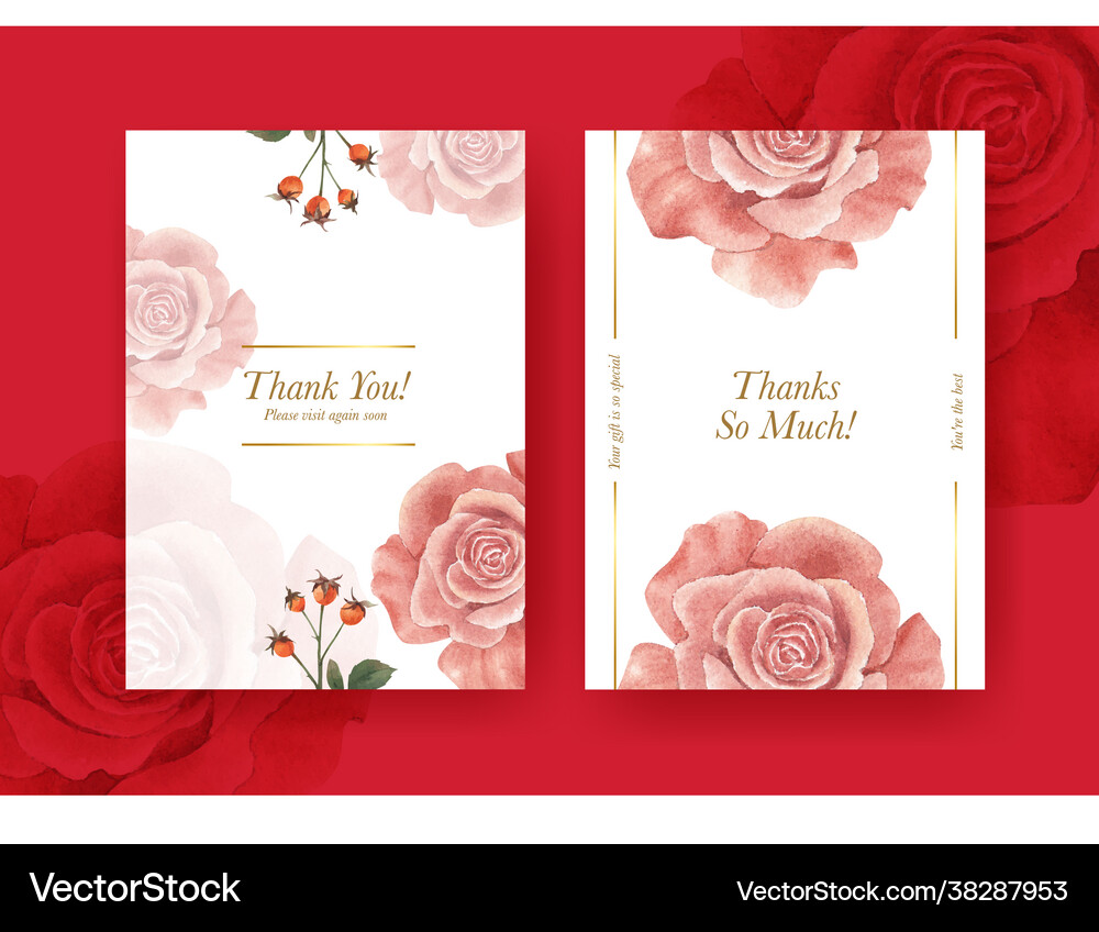 Thank you card template with spring flower Vector Image