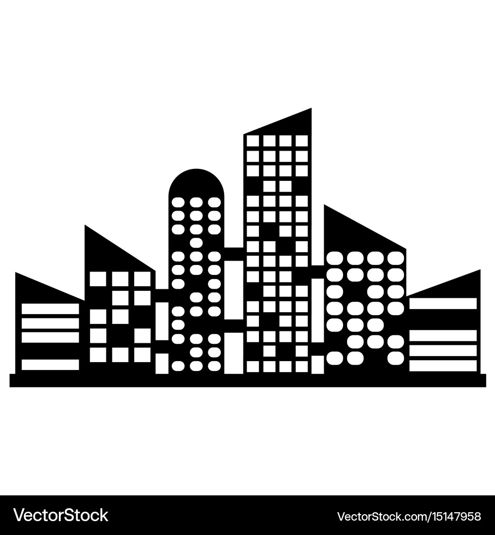Black city icons Royalty Free Vector Image - VectorStock