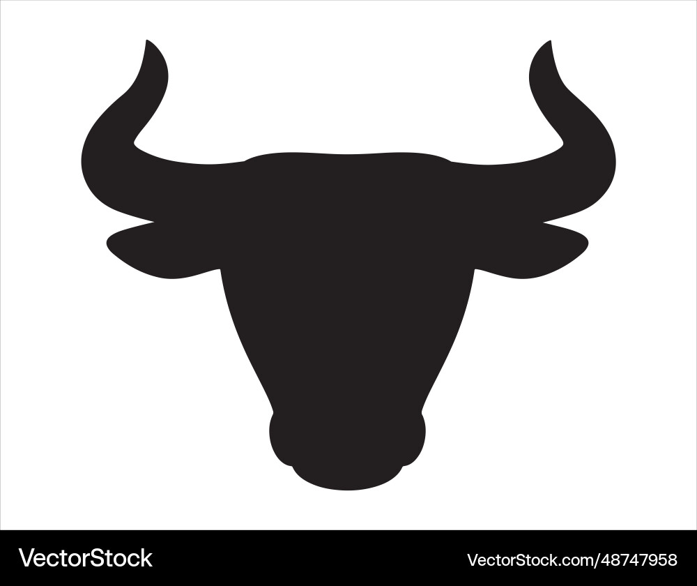 Bull head silhouette art Royalty Free Vector Image