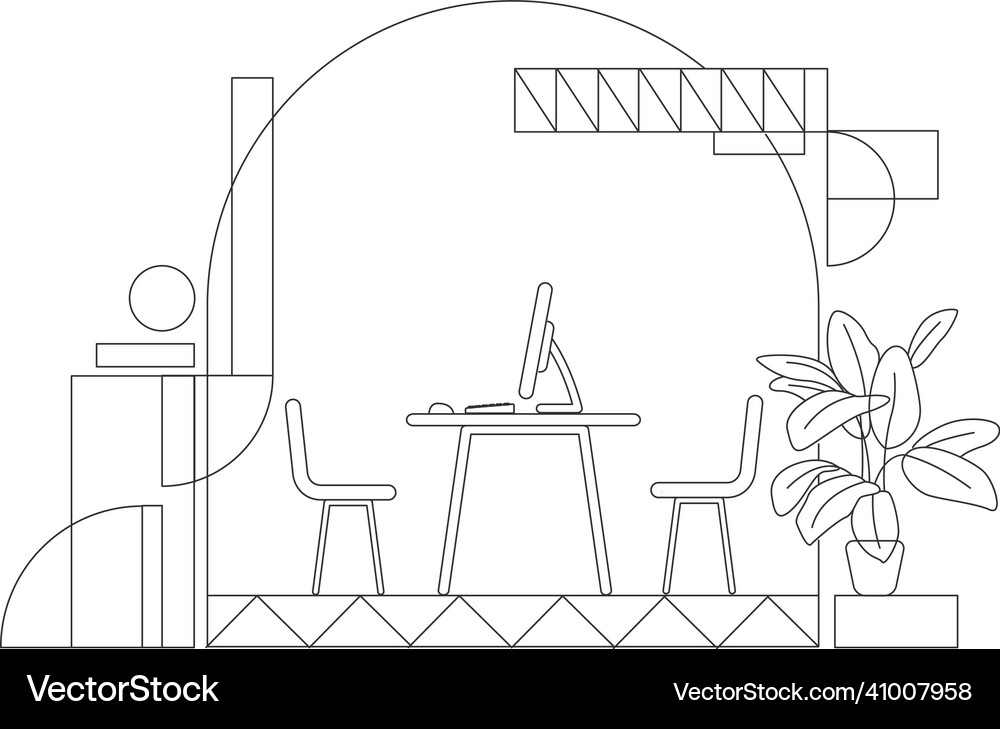 Empty office flat silhouette executive hr Vector Image