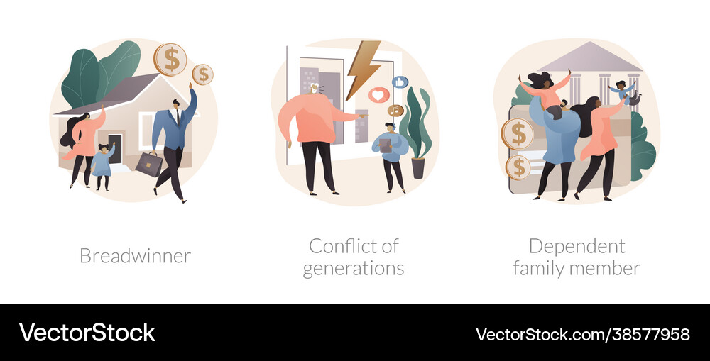 Family needs and communication abstract concept Vector Image