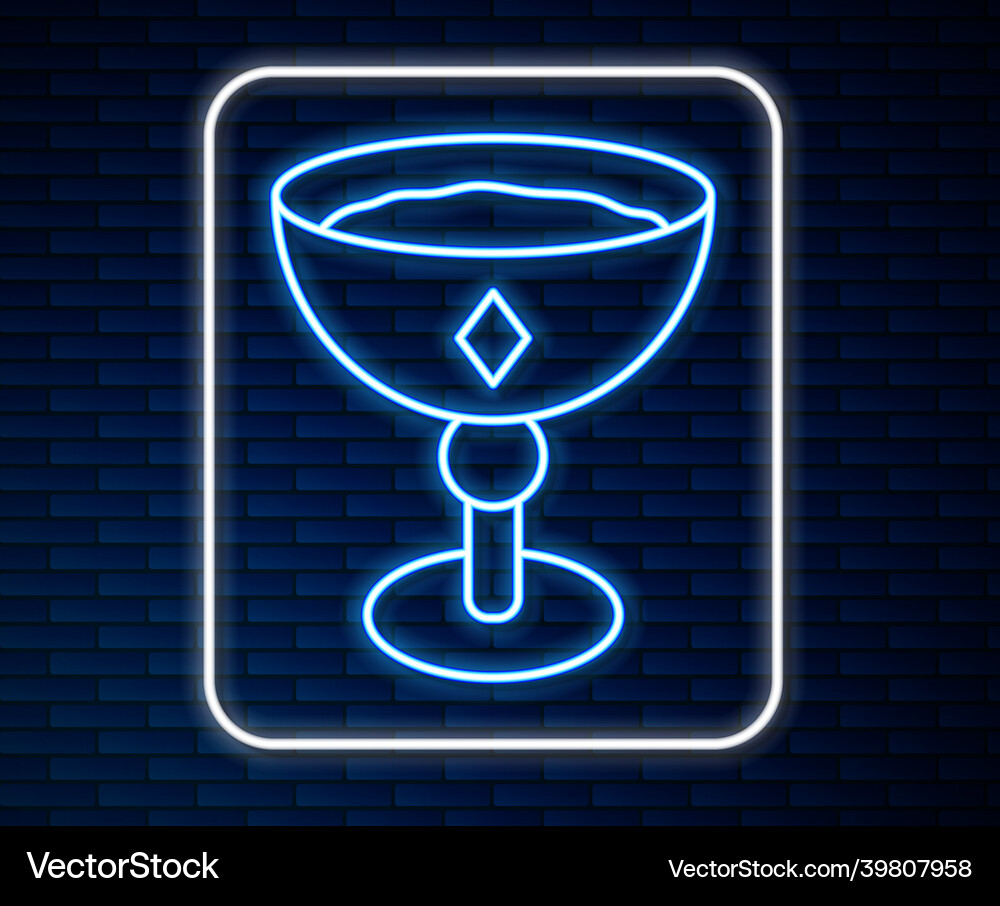 Glowing neon line medieval goblet icon isolated Vector Image