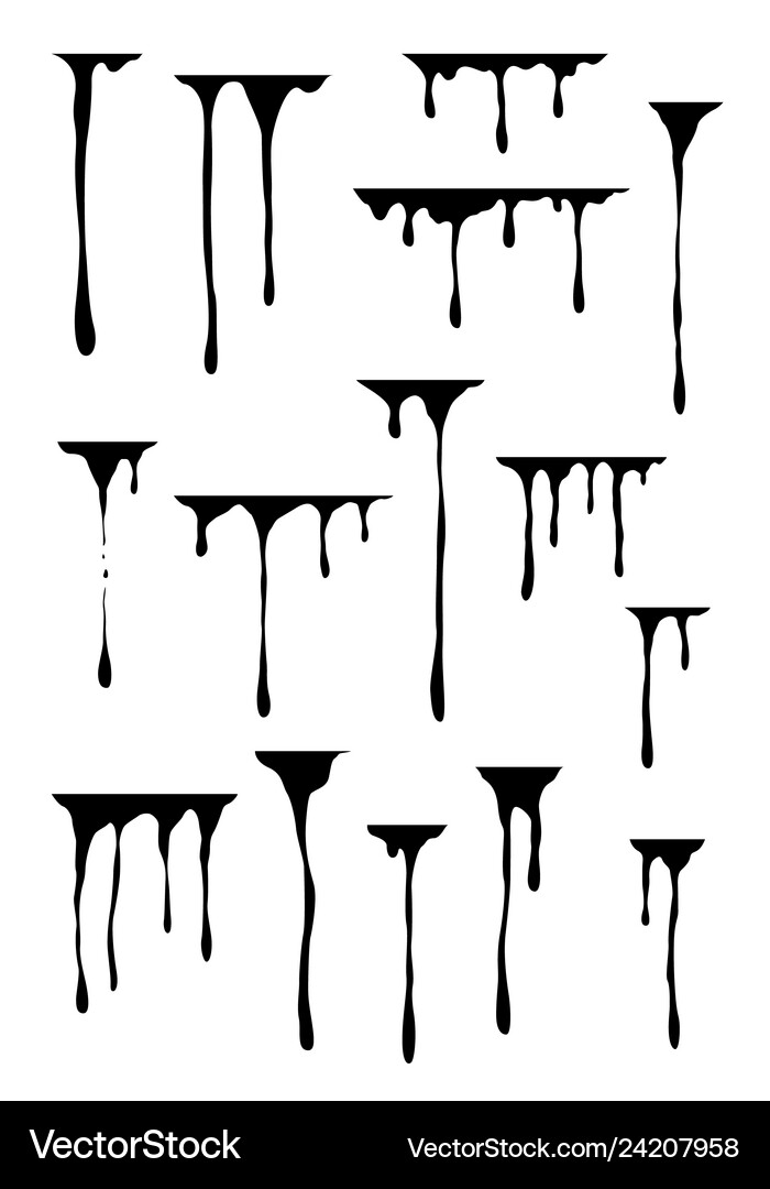 Hand drawn paint splatter melt liquid leak ink Vector Image