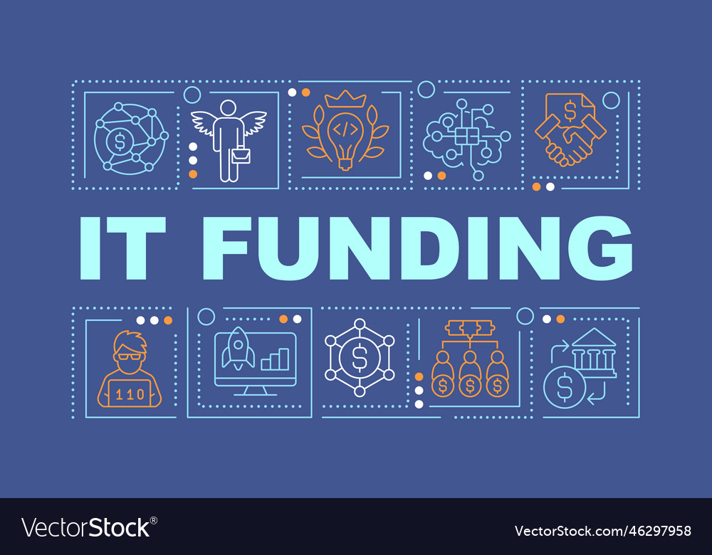 It funding word concepts dark blue banner Vector Image