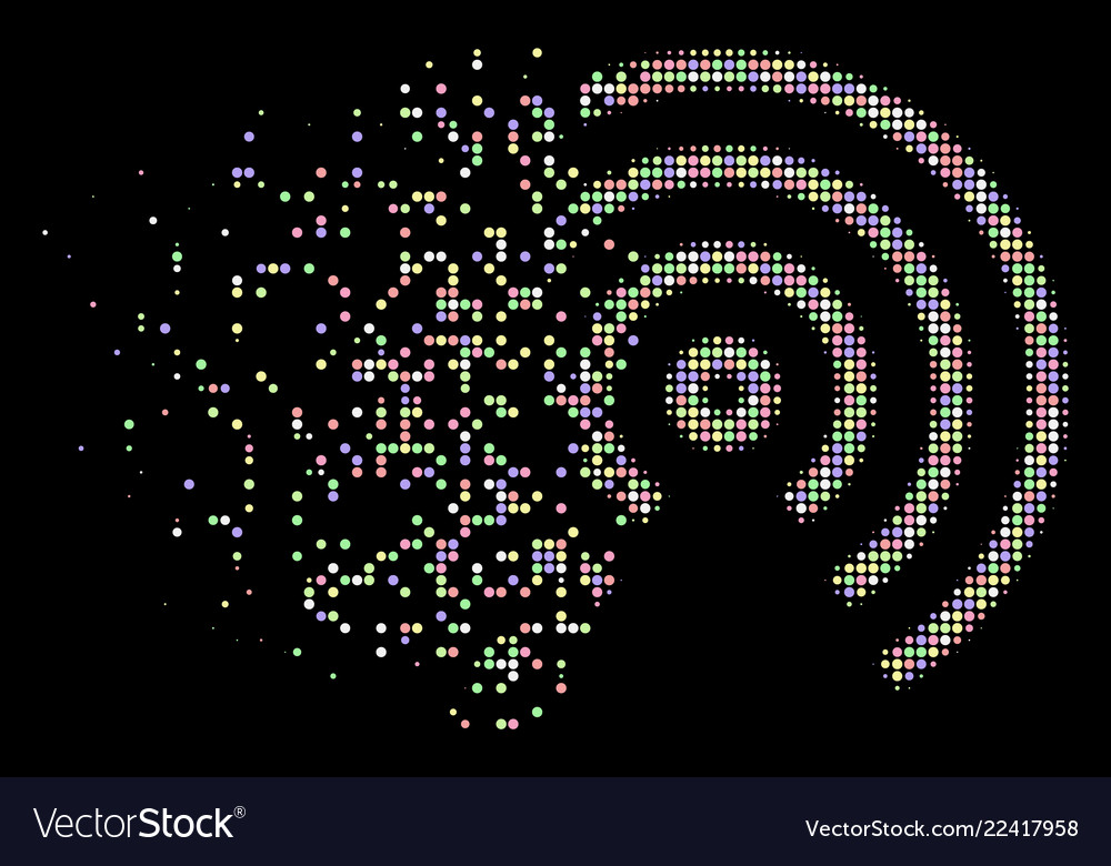 Light disintegrating dot halftone airdrop center Vector Image Light disintegrating dot halftone airdrop center Vector Image
