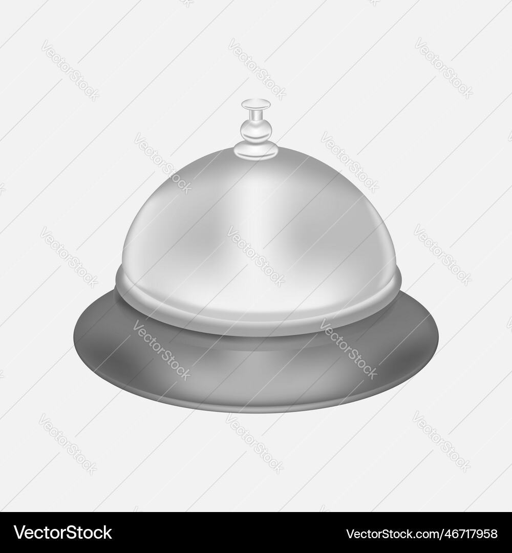 Metal desk service bell Royalty Free Vector Image