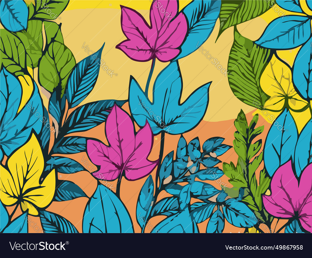 Pattern with leaves Royalty Free Vector Image - VectorStock
