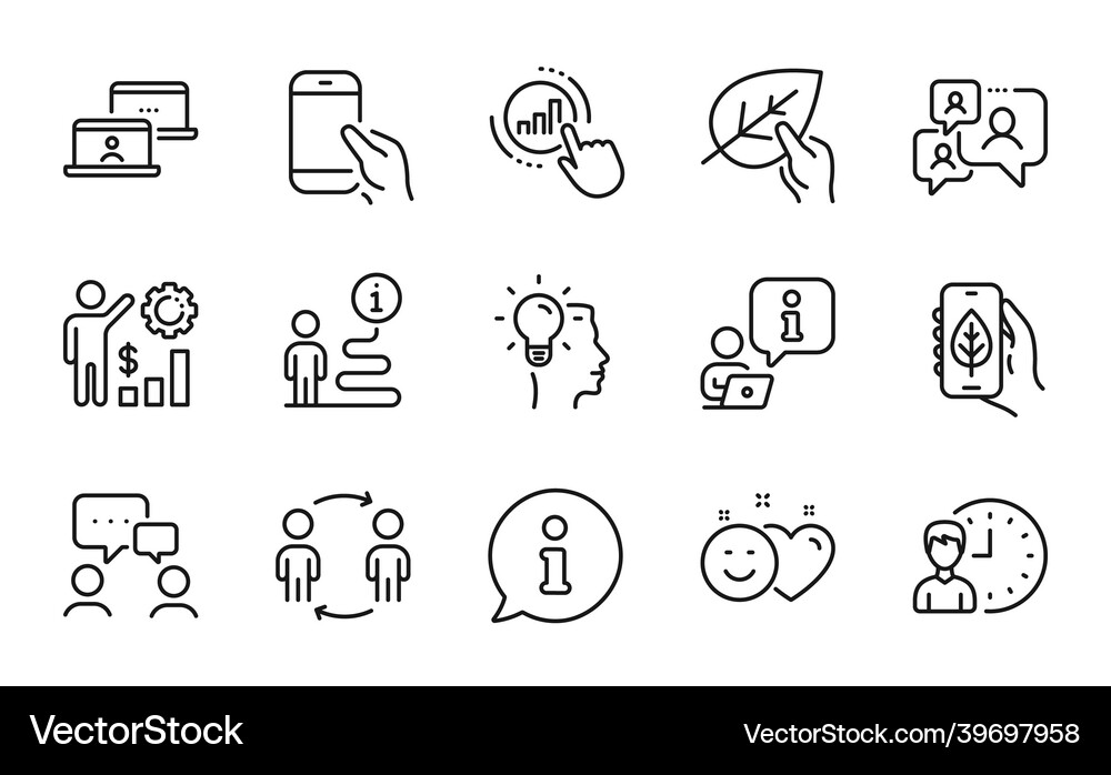 People icons set included icon as support chat Vector Image