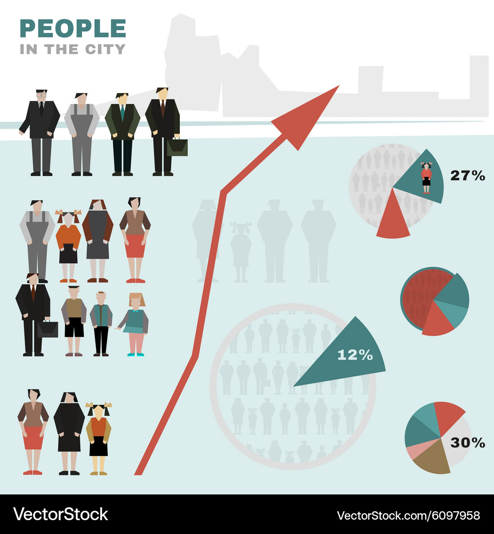People in the city Royalty Free Vector Image - VectorStock
